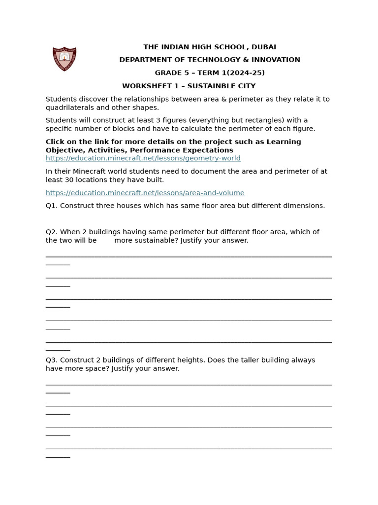 Minecraft Math Worksheet - Smile | PDF