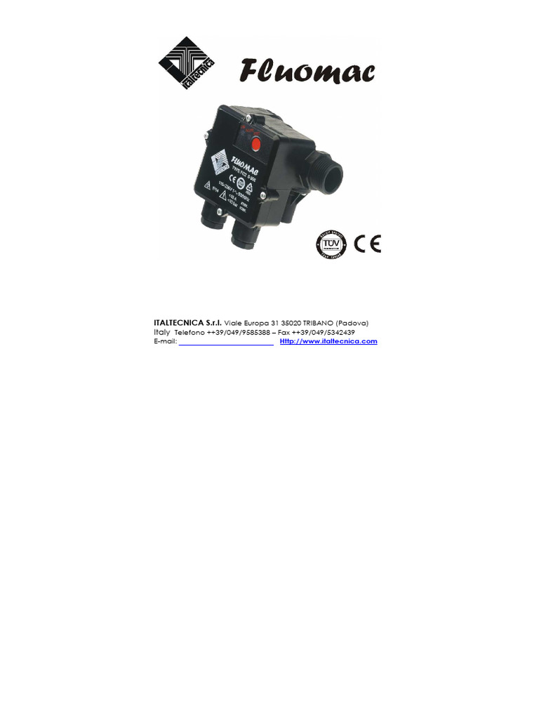 Bedienungsanleitung Fluomac ESP | PDF | Bomba | Tap (Válvula)