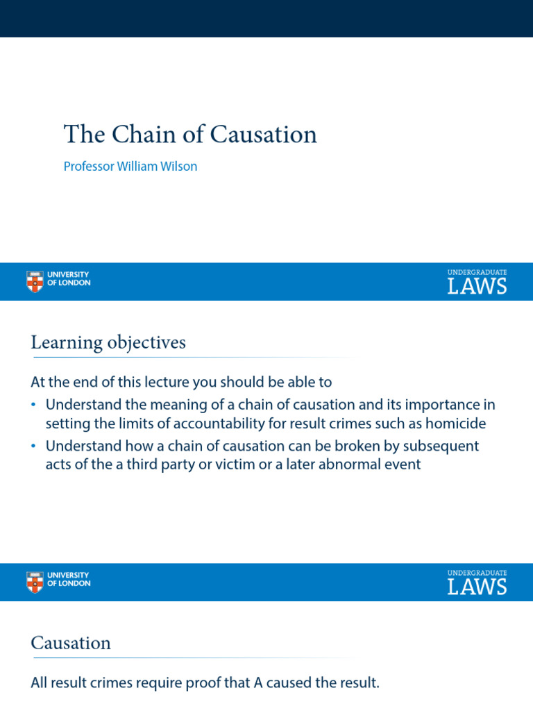 Understanding Chain of Causation in Law | PDF | Causation (Law) | Causality
