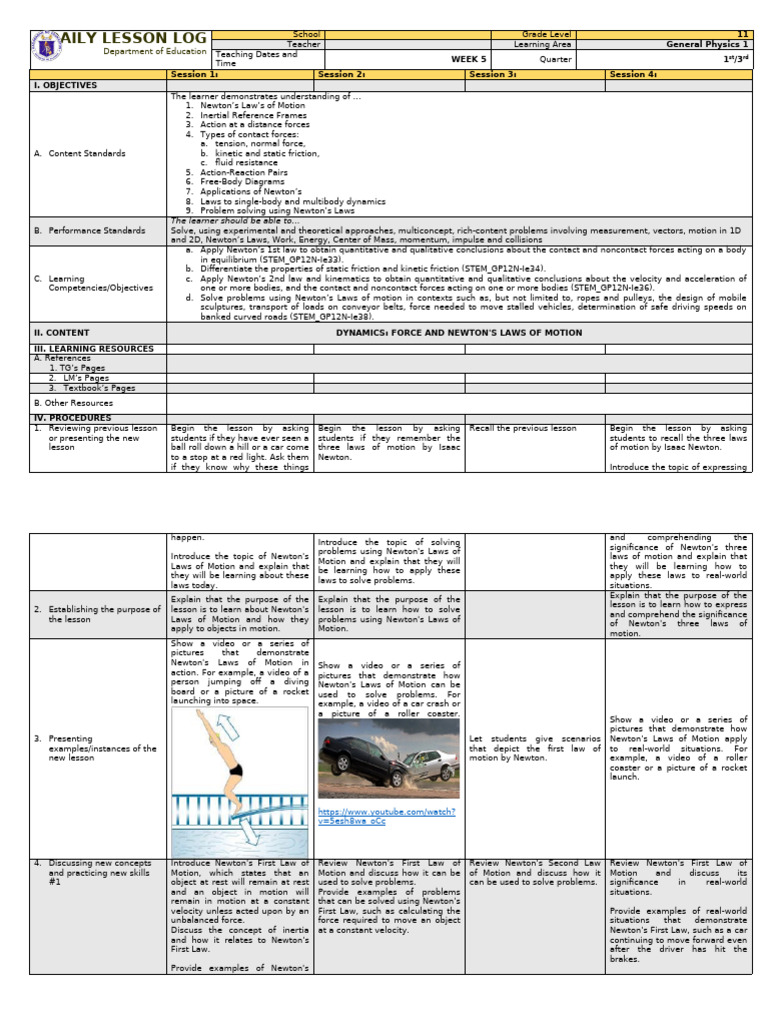 Gen Phy 1 Quarter 1 Week 5 | PDF | Force | Inertia