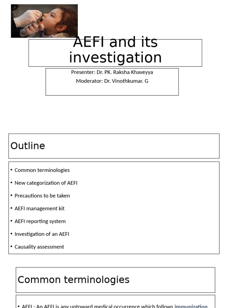 AEFI and Its Investigation | PDF | Vaccines | Drugs