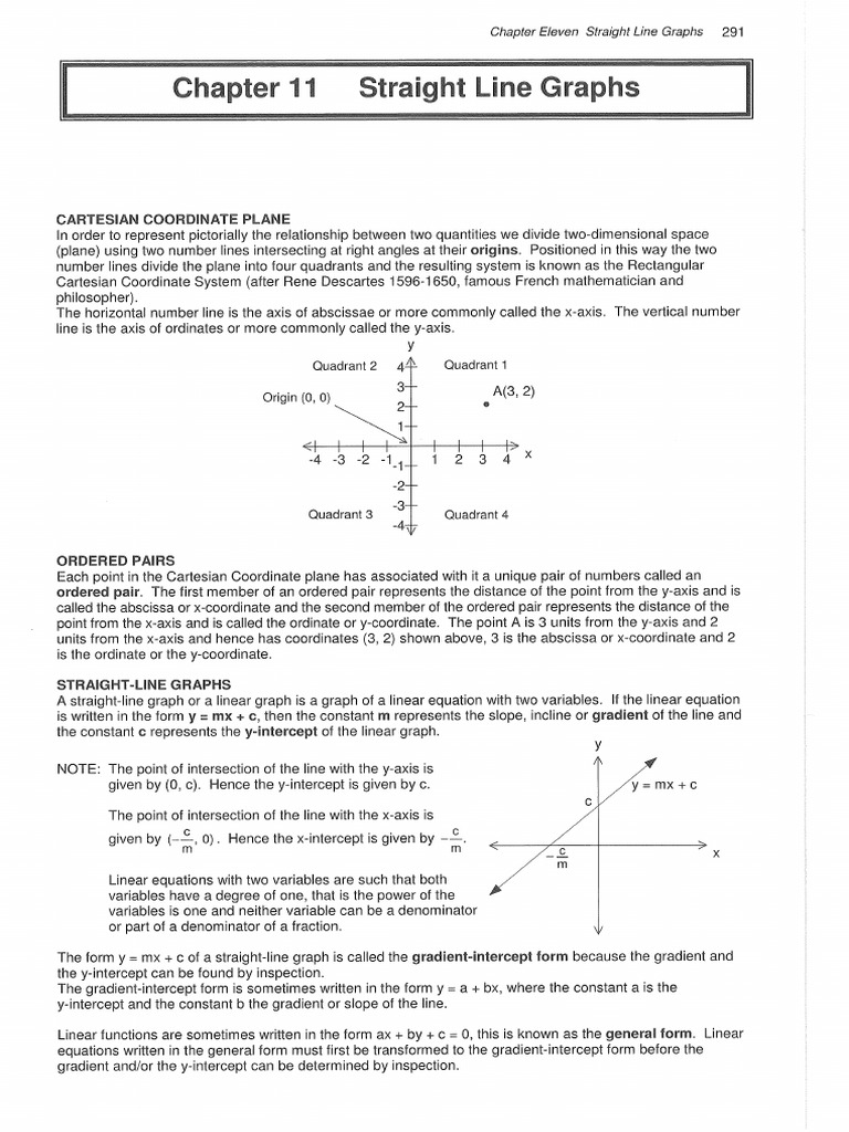 Chapter 11 Straight Line Graphs | PDF