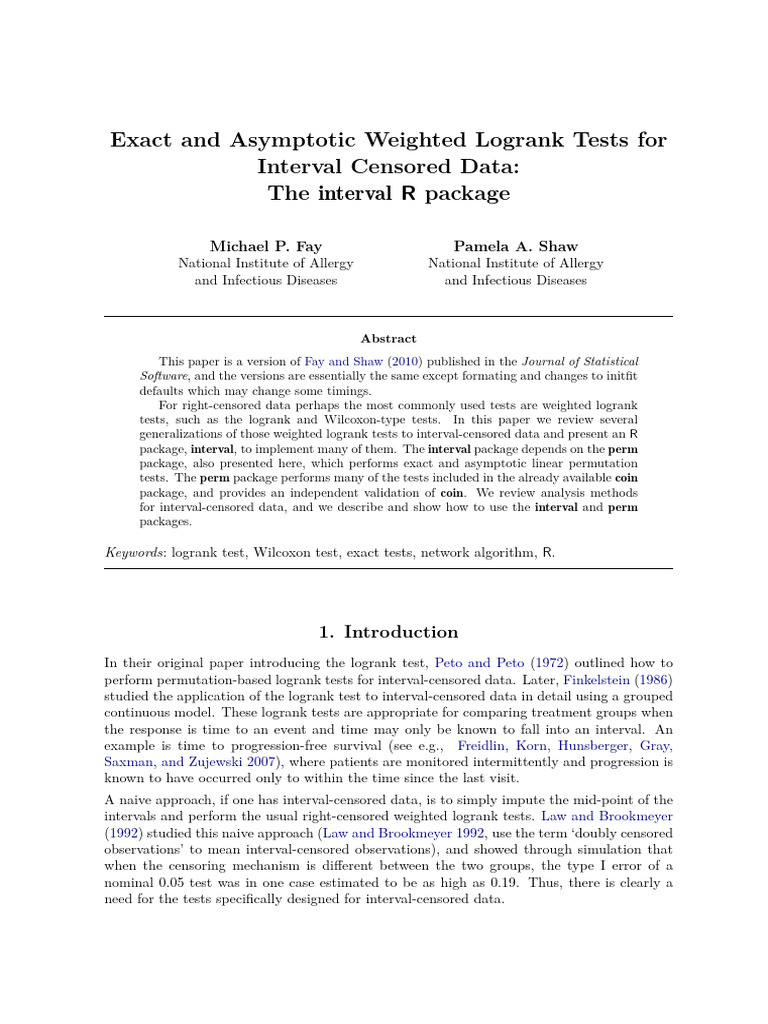 Interval Censoring | PDF | Resampling (Statistics) | P Value