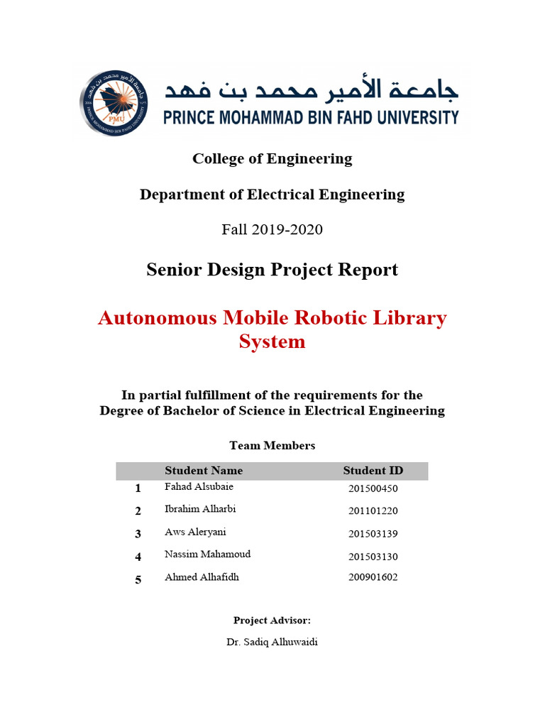 Autonomous Mobile Robotic Library System Report | PDF | Robot | Robotics