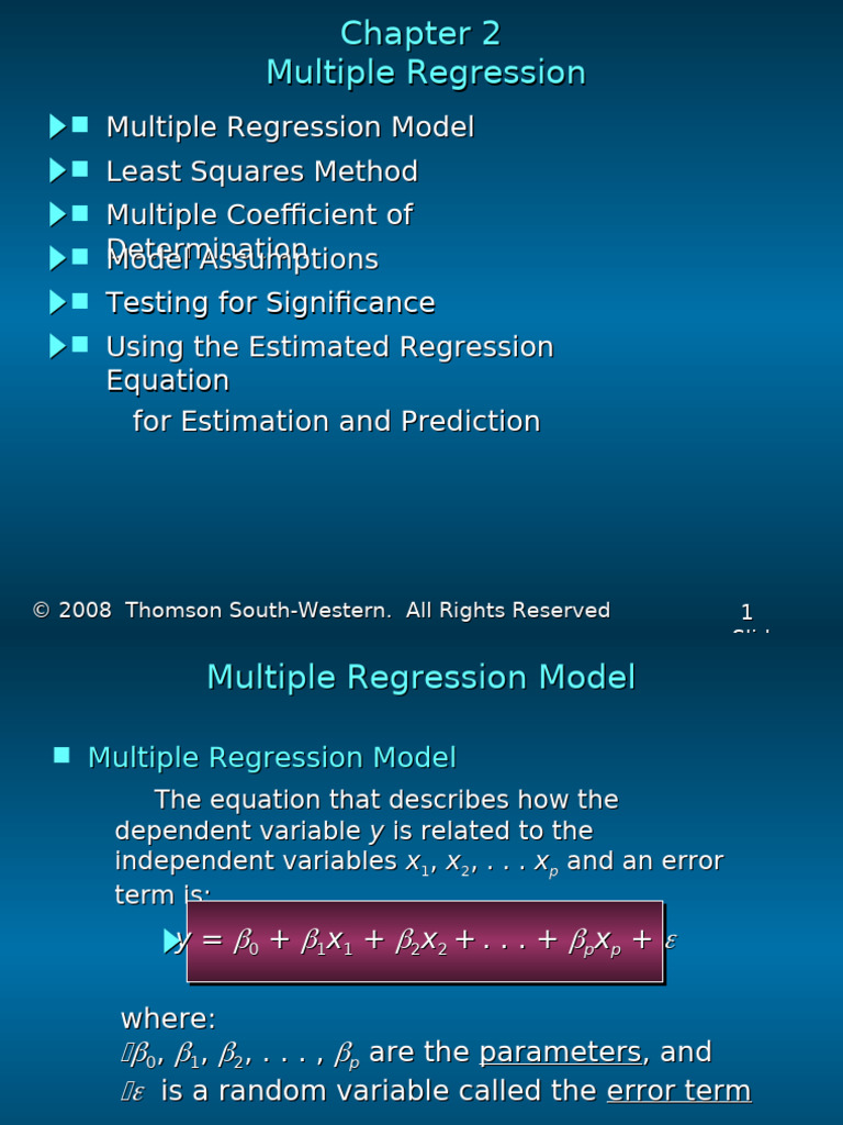 Chap2 Multipleregression Pdf Regression Analysis Errors And Residuals