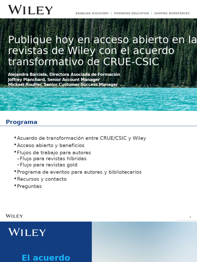 Publique Hoy en Acceso Abierto en Las Revistas de Wiley | PDF | Acceso abierto | Creative Commons