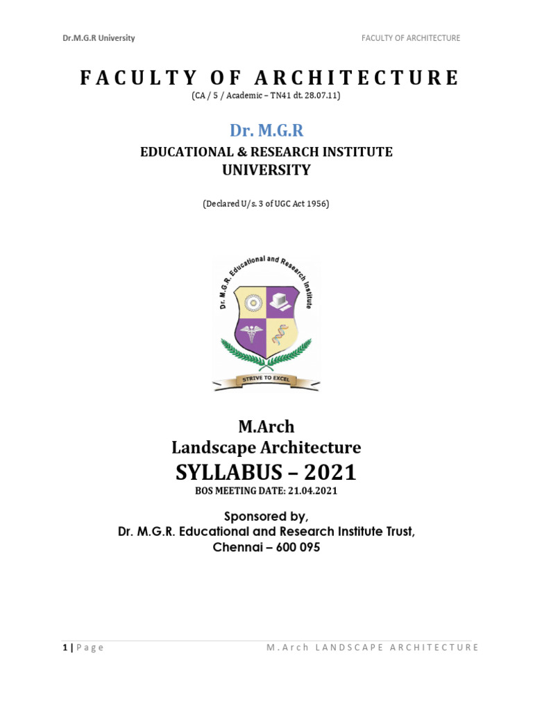 M.Arch Landscape Architecture Syllabus | PDF | Geographic Information ...
