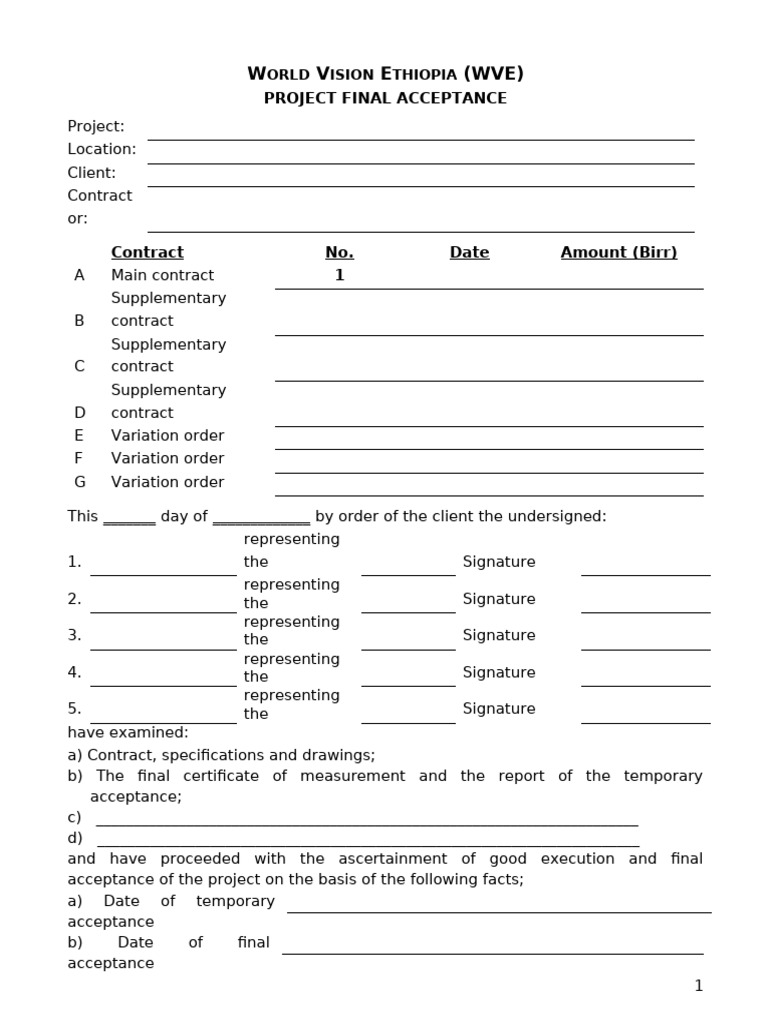 Final Acceptance Certificate Template | PDF | Private Law | Business