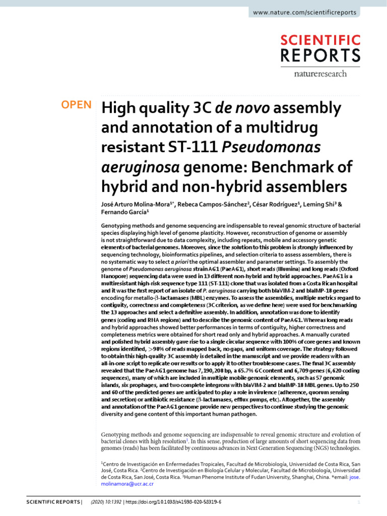 Benchmark Of Hybrid And Non Hybrid Assemblers Pdf Dna Sequencing Genomics 3644
