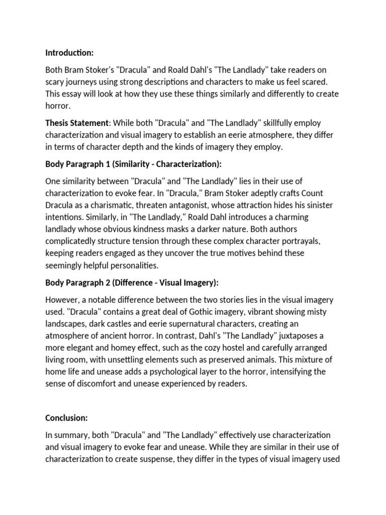 Compare and Contrast Essay On Horror | PDF | Classics