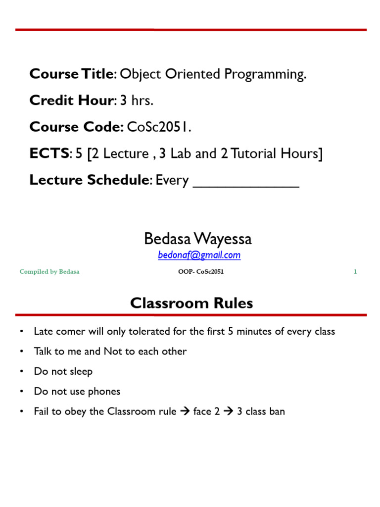 Chapter - 1 Introduction To Object-Oriented Programming | PDF | Class ... Chapter - 1 Introduction To Object-Oriented Programming | PDF | Class ...