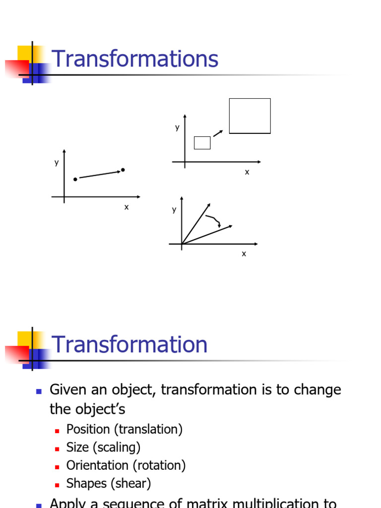5 Transformation I | PDF | 2 D Computer Graphics | Rotation