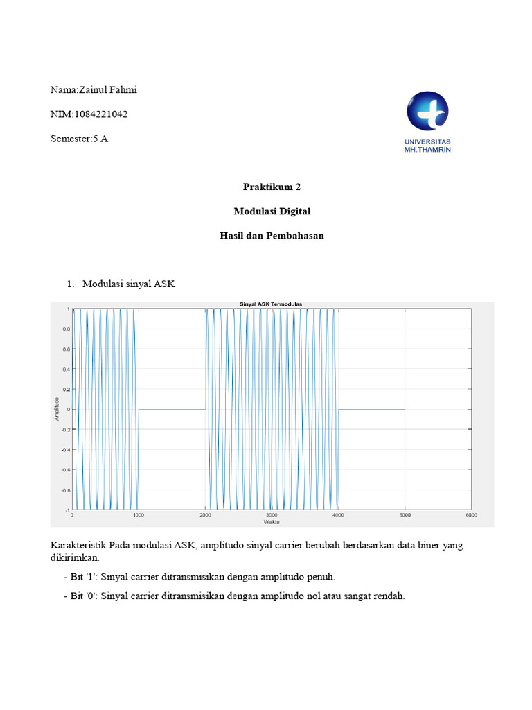 Perbandingan Modulasi ASK, FSK, BPSK | PDF