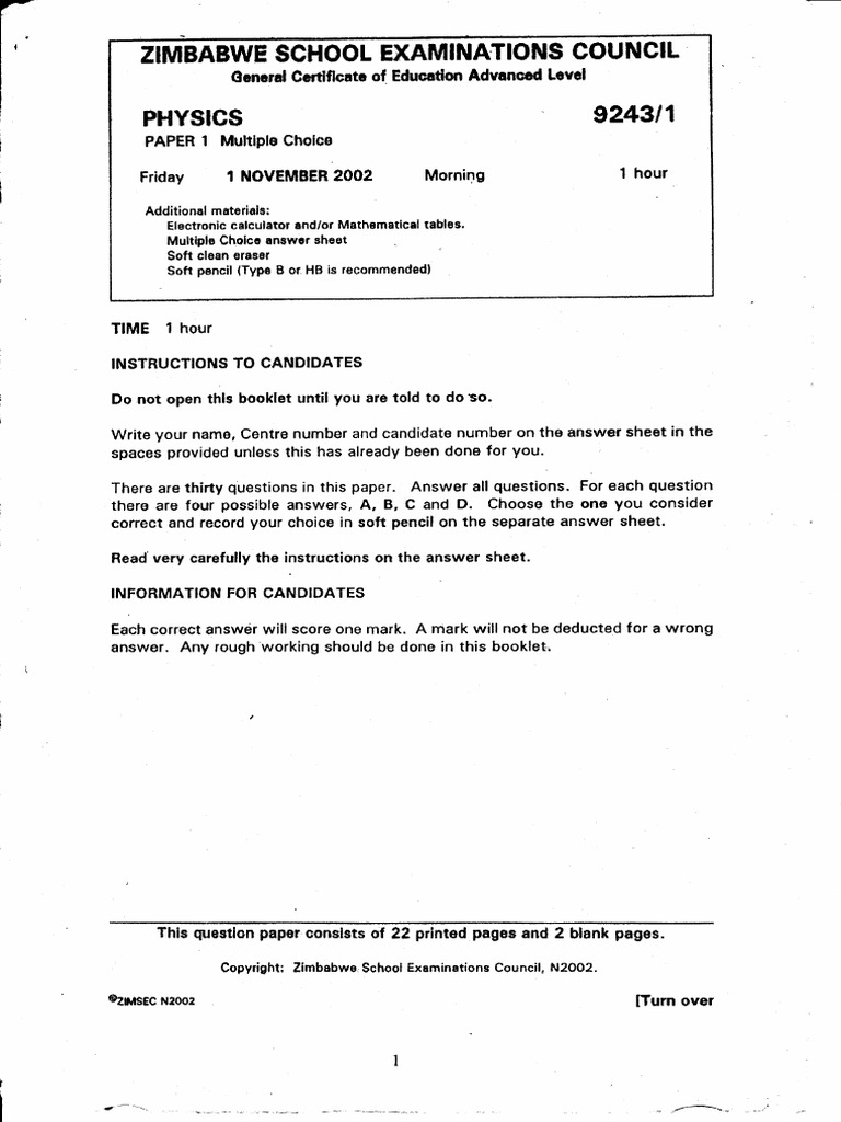 A-Levels Physics 2002 | PDF | Electromagnetism | Quantity