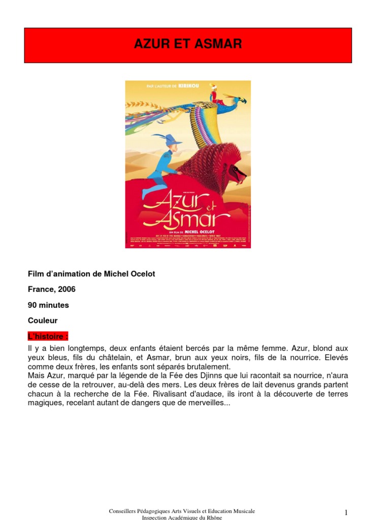 Dossier Pedagogique AZUR ET ASMAR | PDF | Cinématographie | Loisirs