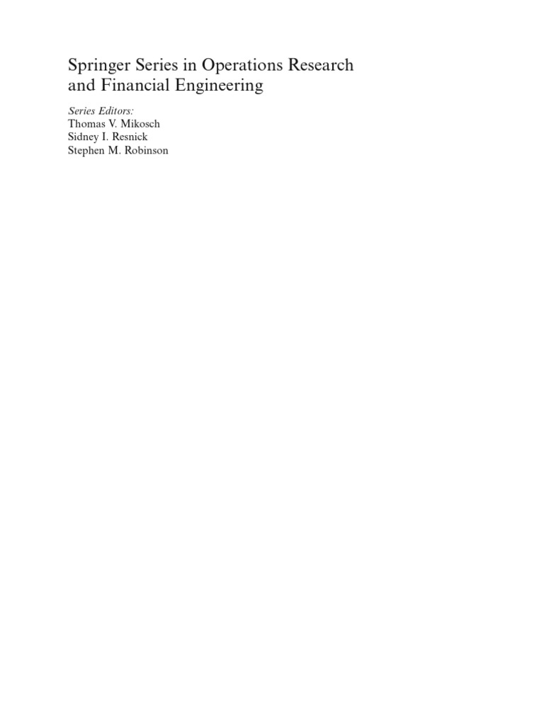 Springer Series in Operations Research and Financial Engineering | PDF | Bootstrapping ...