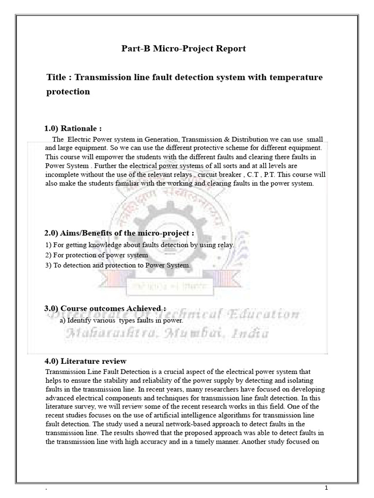 Micro-Project Part B Report Sap 123 | PDF | Electric Power Transmission ...