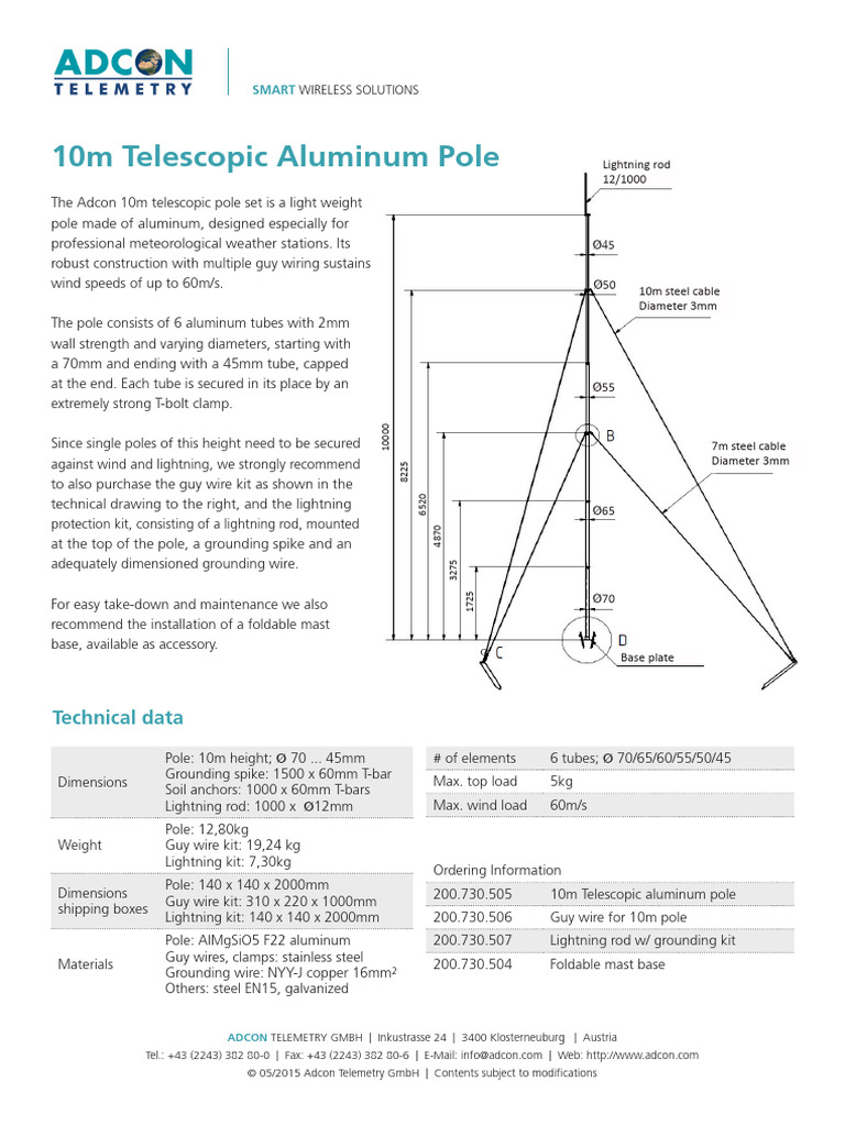 10m Pole Set | PDF | Manufactured Goods
