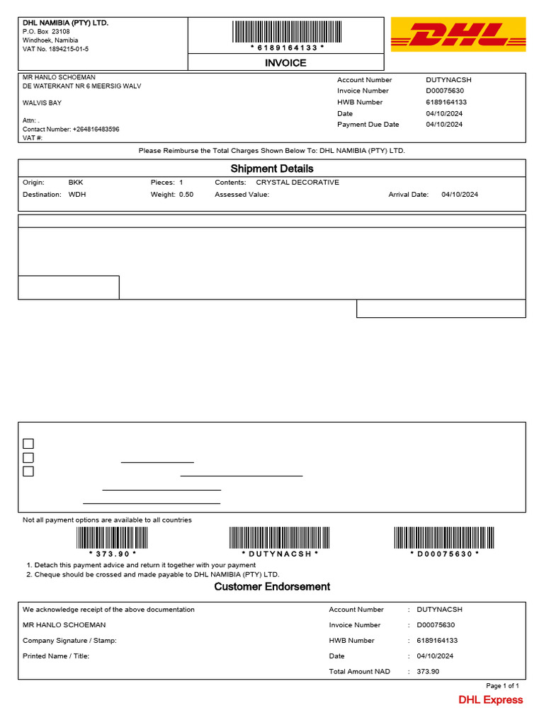 AWB-6189164133 | PDF | Payments | Cheque