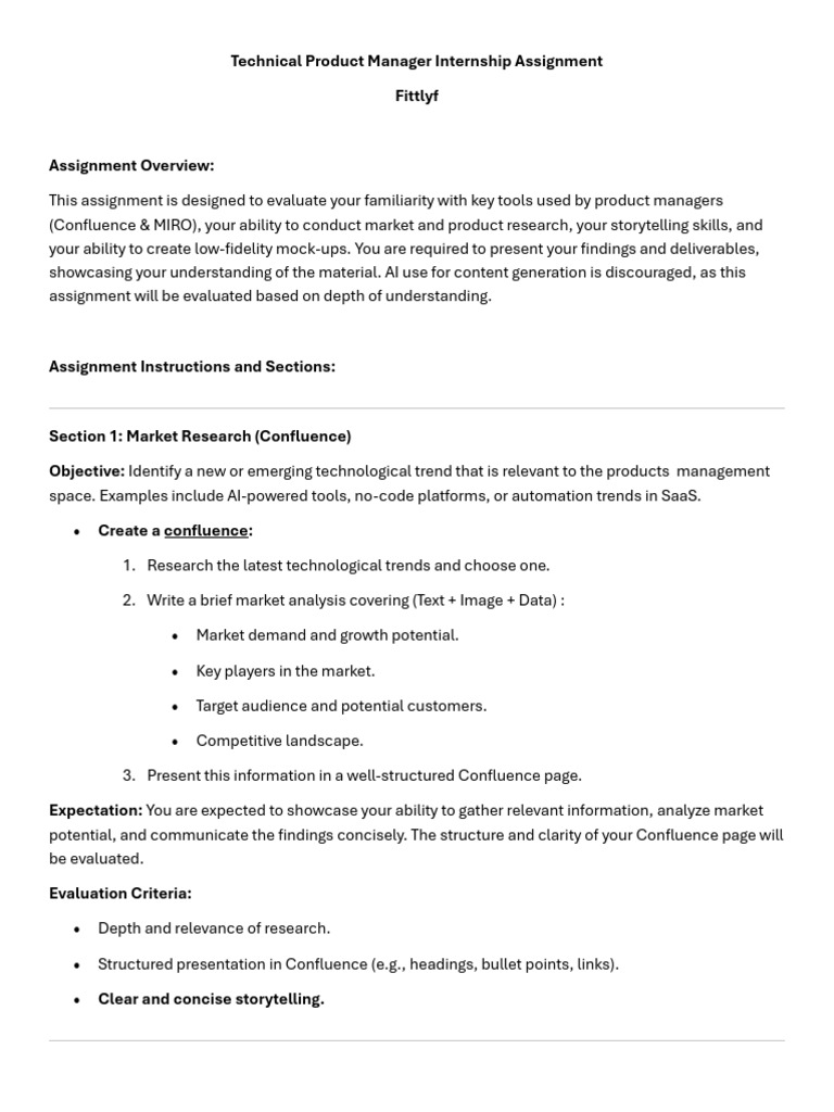 Fittlyf Product Management Internship Task | PDF | Storytelling ...