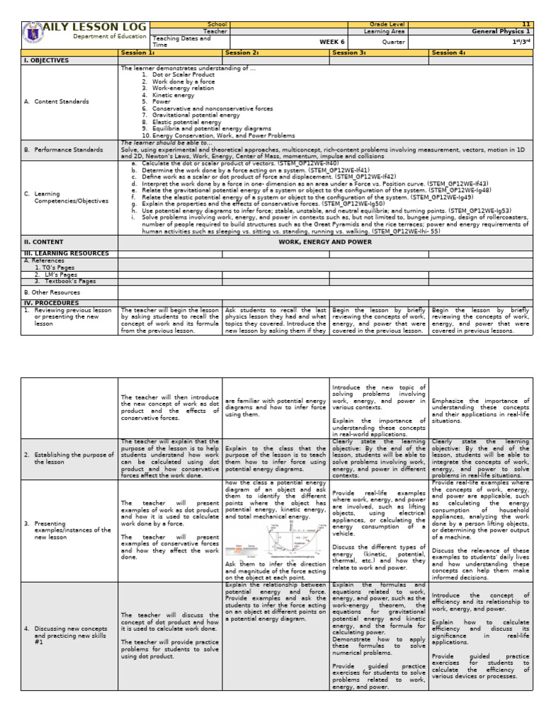Gen Phy 1 Quarter 1 Week 6 | PDF | Force | Potential Energy