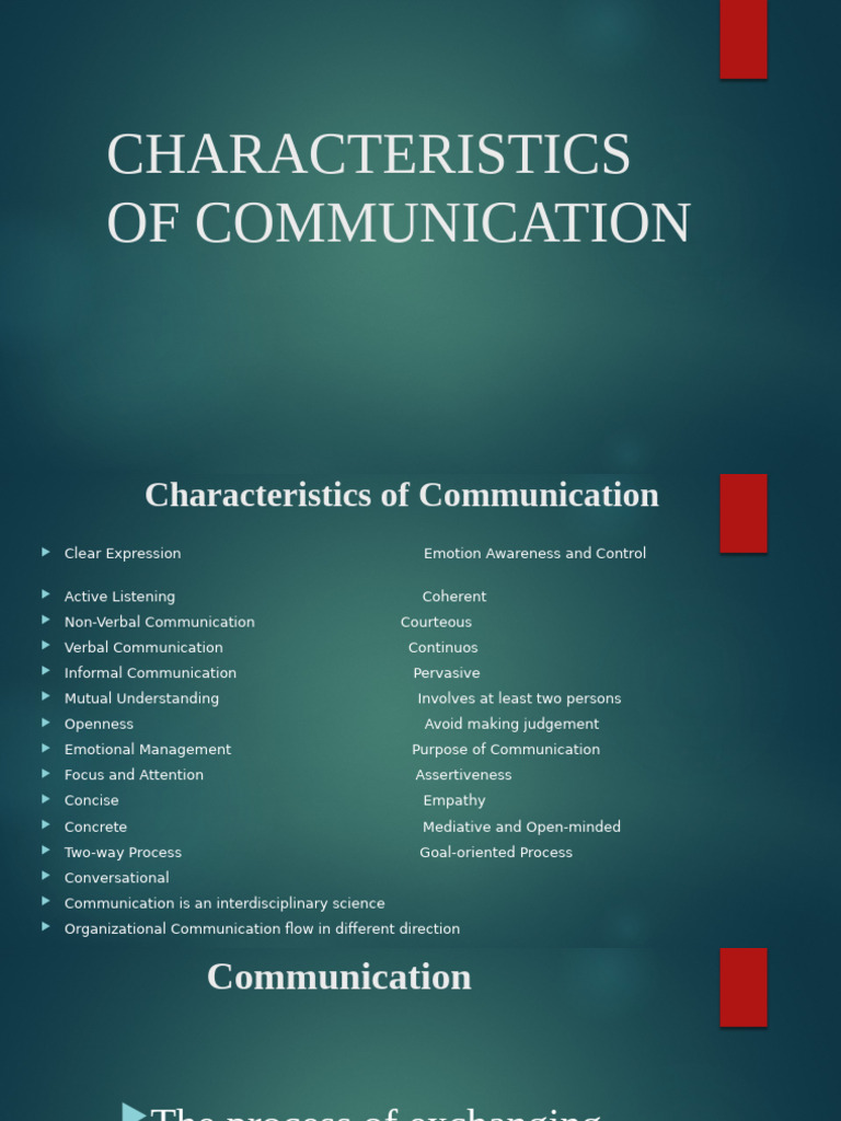 Characteristics of Communication Jamesivanpadilla | PDF | Communication ...