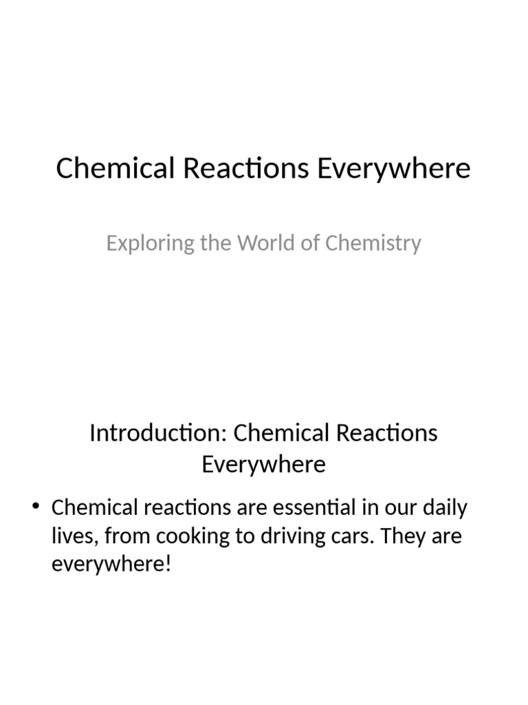 Chemical Reactions Everywhere | PDF