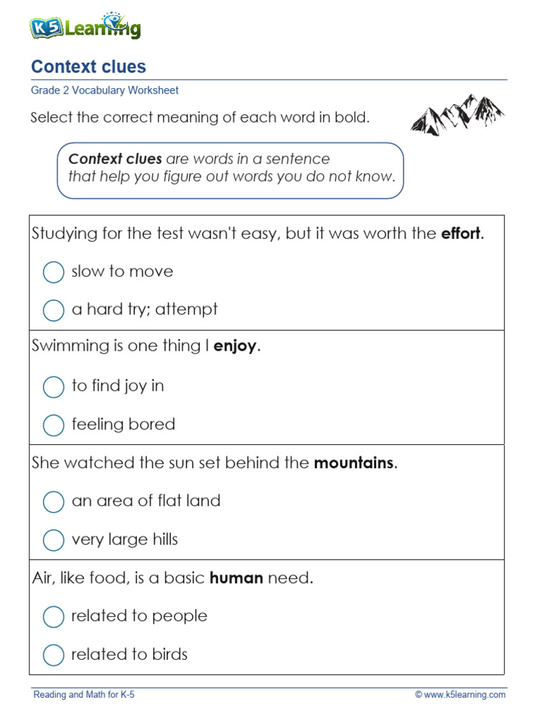 Grade 2 Words Context Clues 3 | PDF