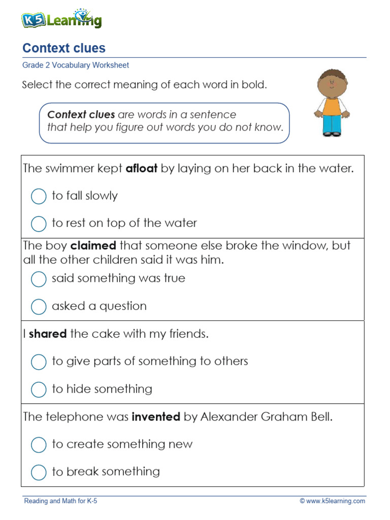 Grade 2 Context Clues Worksheet | PDF | Foreign Language Studies
