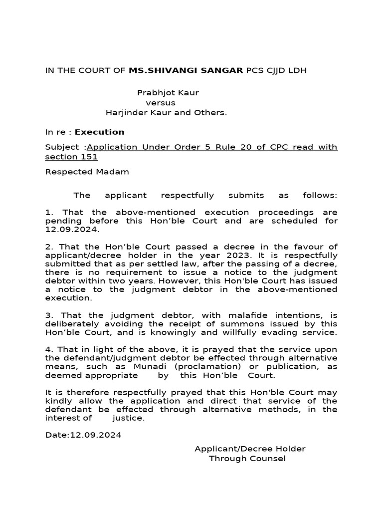 Order 5 Rule 20 | PDF | Law