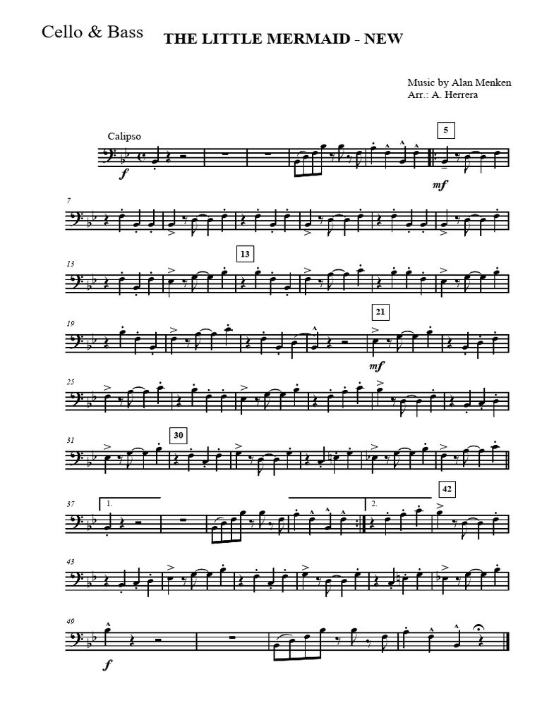 The Little Mermaid - Bass & Cello - 2023 | PDF