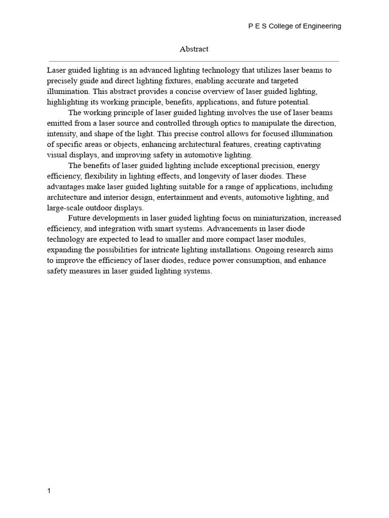 Laser Guided Lighting Report | PDF | Laser | Lighting
