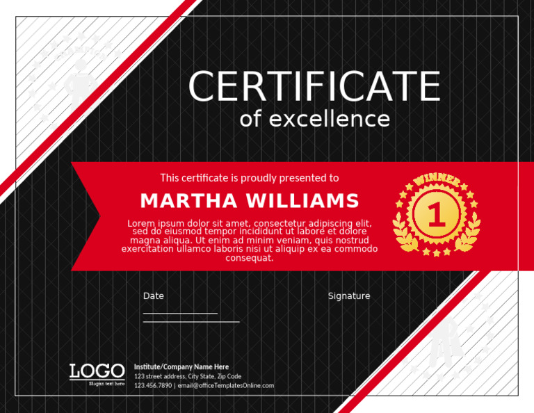 Certificate of Excellence Template | PDF