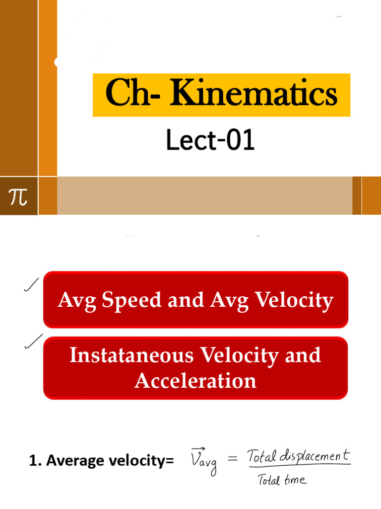 Kinematics: Average Speed & Velocity | PDF | Acceleration | Velocity