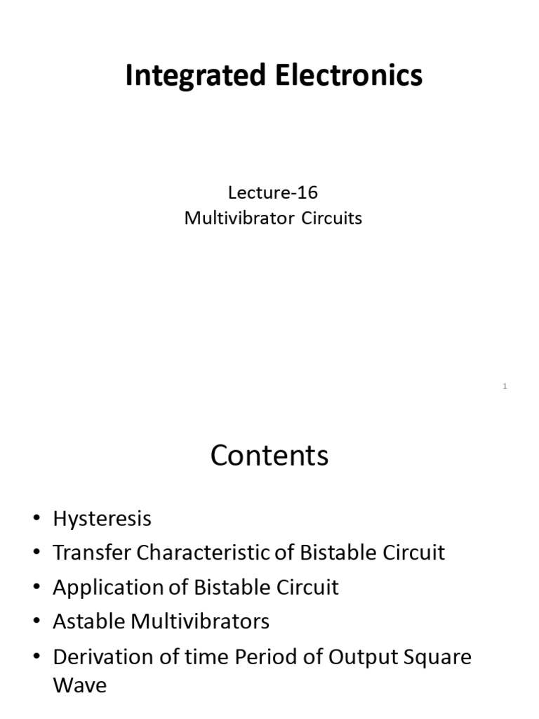 Lecture-16 Multivibrators Circuits Final | PDF | Operational Amplifier | Analog Circuits