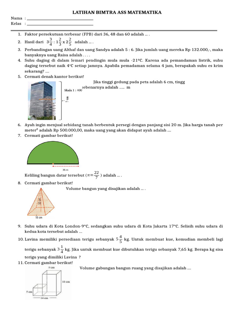 Latihan Bimtra Ass Math | PDF
