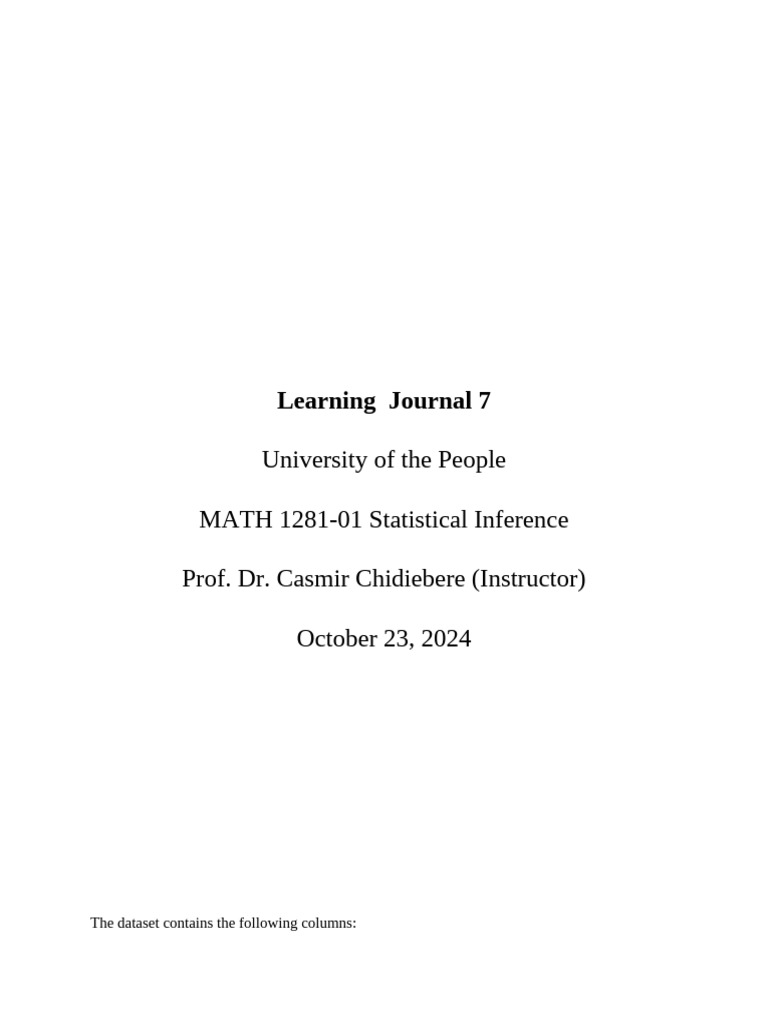 Learning Journal 4 Math 1281 | PDF Learning Journal 4 Math 1281 | PDF