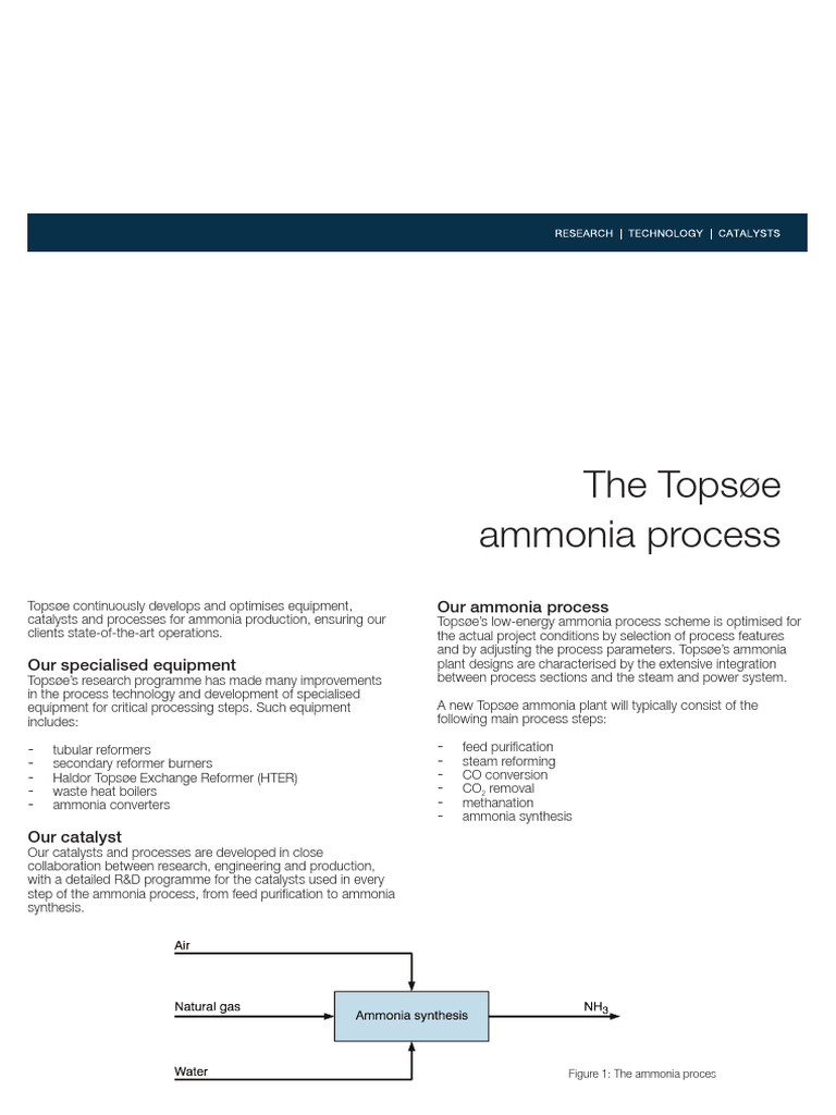 Optimizing Haldor Topsøe Ammonia Process | PDF | Catalysis | Secondary ...