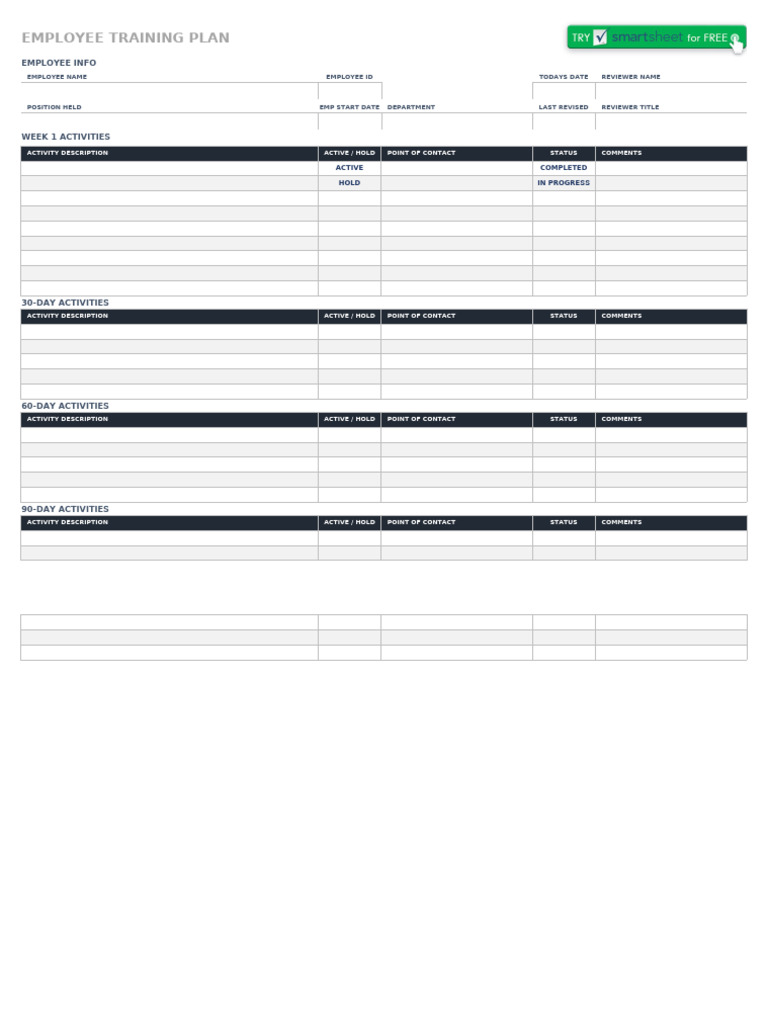 IC Employee Training Plan Template 9266 | PDF