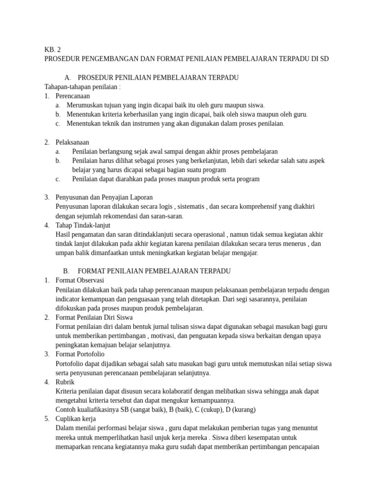 Penilaian Pembelajaran SD | PDF | Karier & Perkembangan | Bisnis
