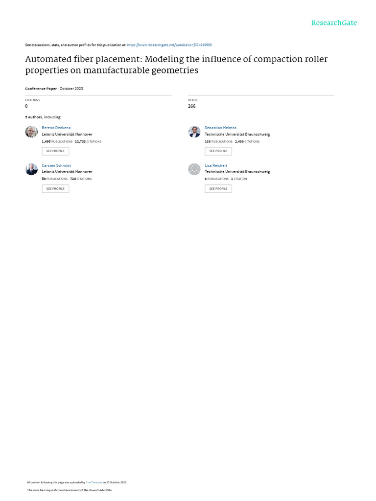 Paper4 - AUTOMATED FIBER PLACEMENT - MODELING THE INFLUENCE OF COMPACTION ROLLER PROPERTIES ON ...