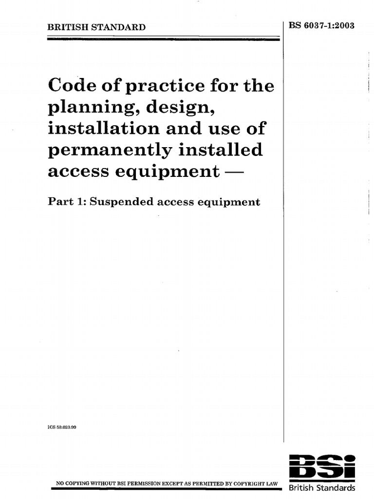 BS 6037-1 Code of Practice For The Planning, Design, Installation and ...