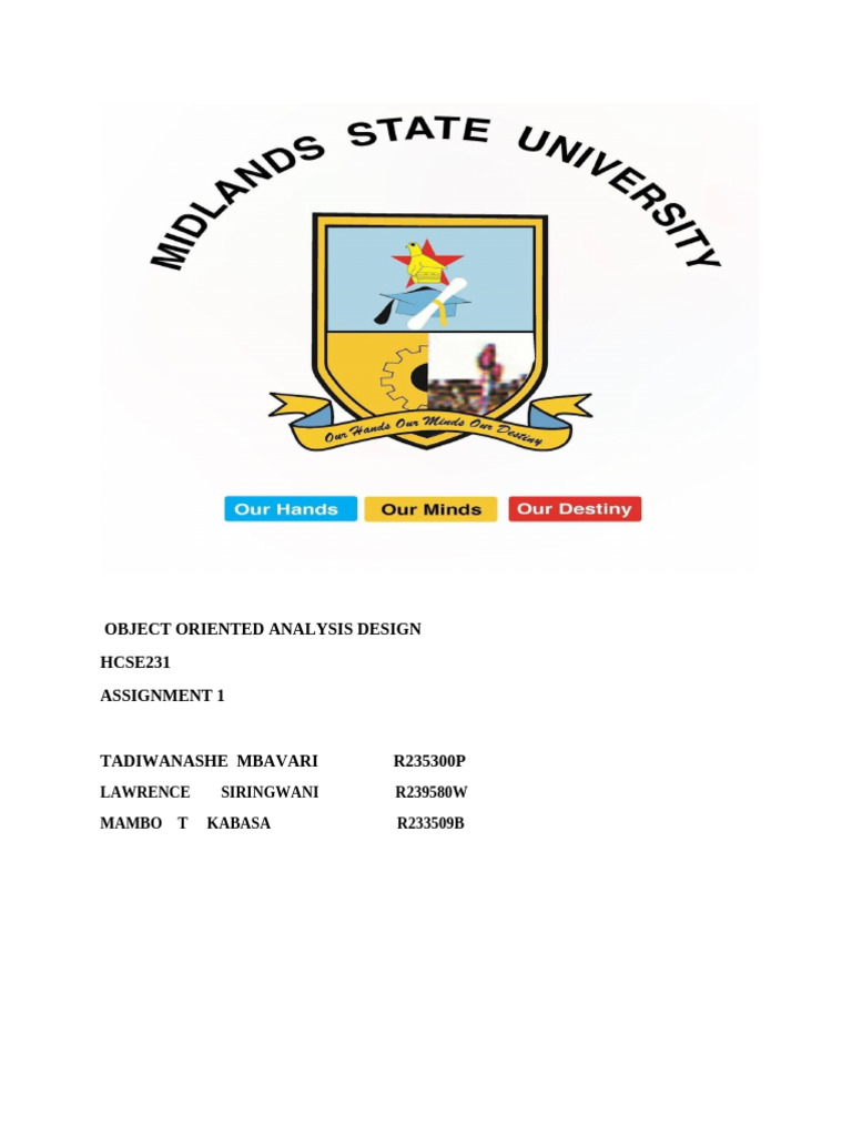 GROUP 6 Assignment - 1 OOAD | PDF | Class (Computer Programming) | Unified Modeling Language