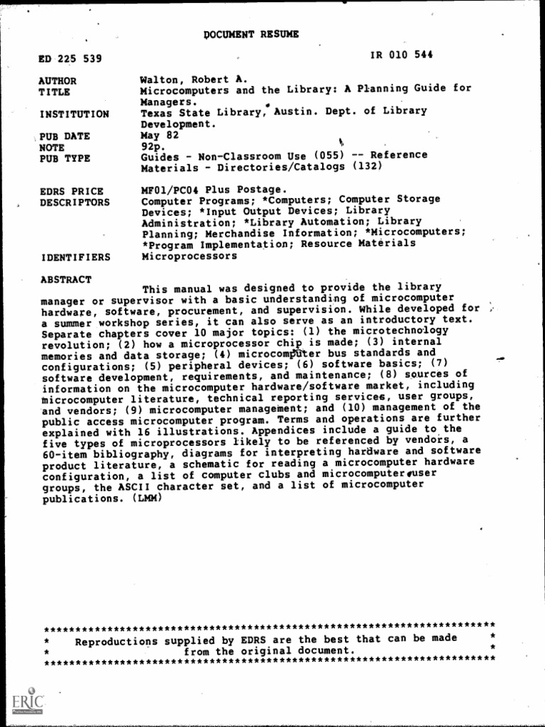 Microcomputers and The Library | PDF | Computer Data Storage | Central Processing Unit