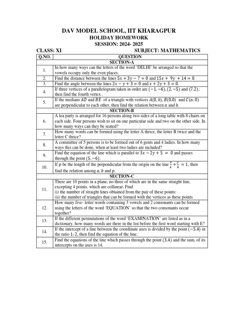 Xi Math HH | PDF | Line (Geometry) | Classical Geometry