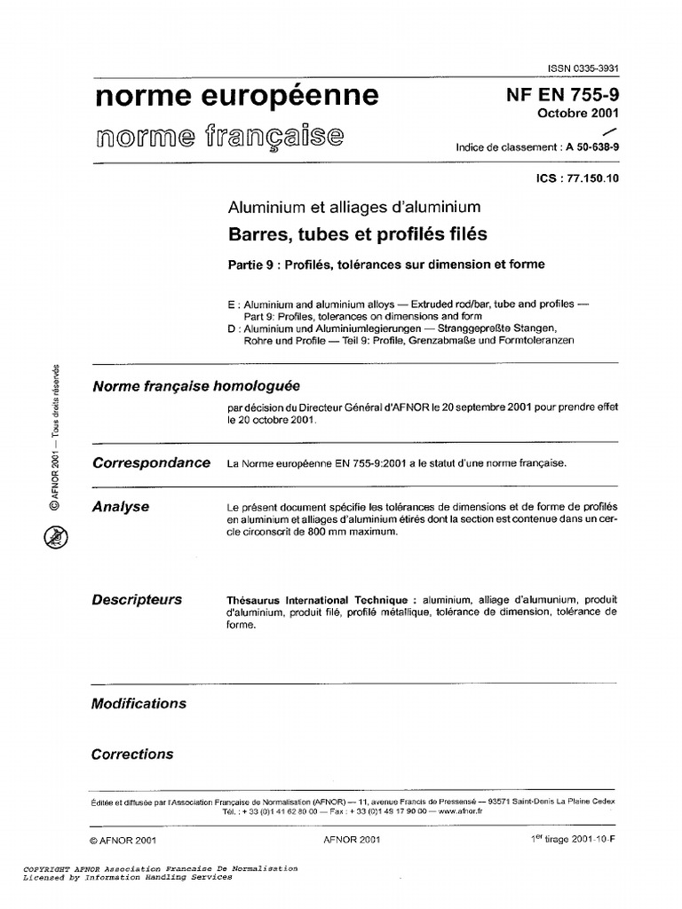 NF en 755-9 | PDF