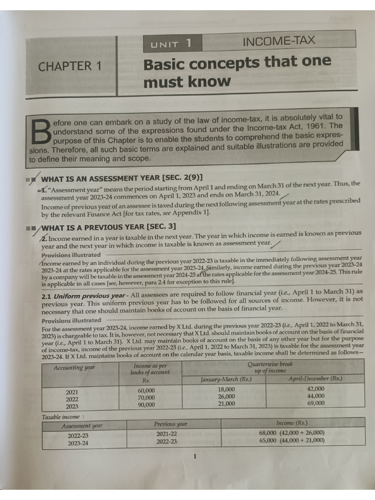 Basic Concepts of Income Tax | PDF