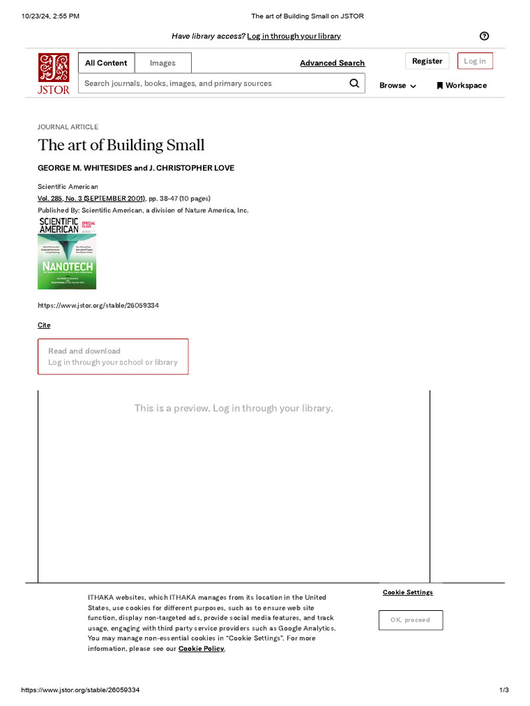 The Art of Building Small On JSTOR | PDF | Http Cookie | Science