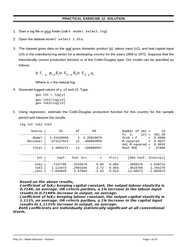Prac 12 Model Selection Solution | PDF | Errors And Residuals | Coefficient Of Determination