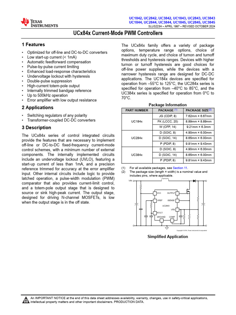 Uc 3842 | PDF | Electrical Engineering